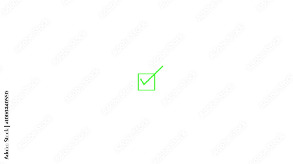 Tick mark icon animated on the rectangle box. fill in the box ...