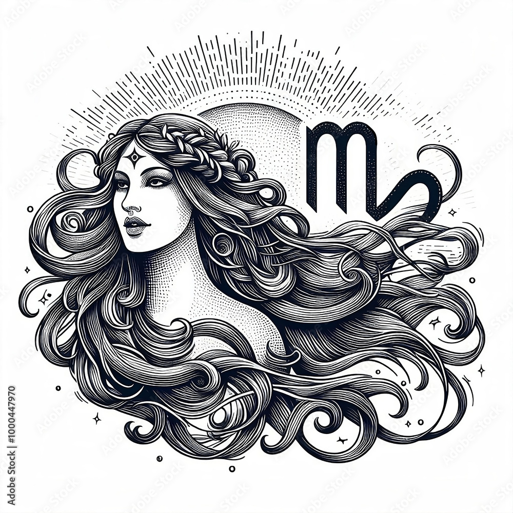 Virgo (Virgin) Sign Images, generative AI Stock Illustration | Adobe Stock