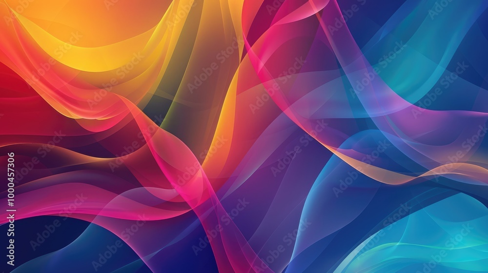 Abstract vivid color wave flowing express the energetic texture ...