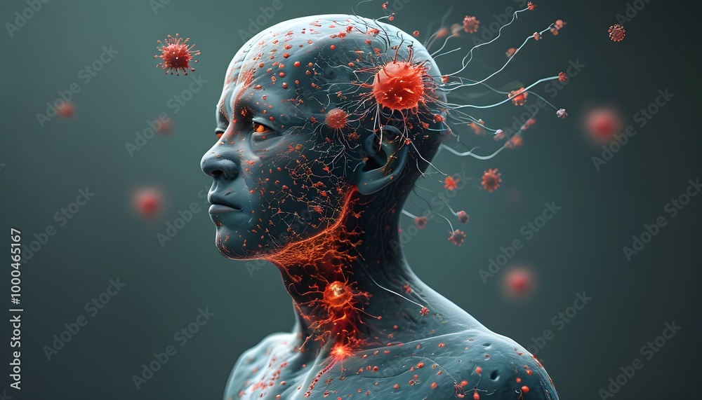 Abstract representation of invisible diseases highlighting hidden ...