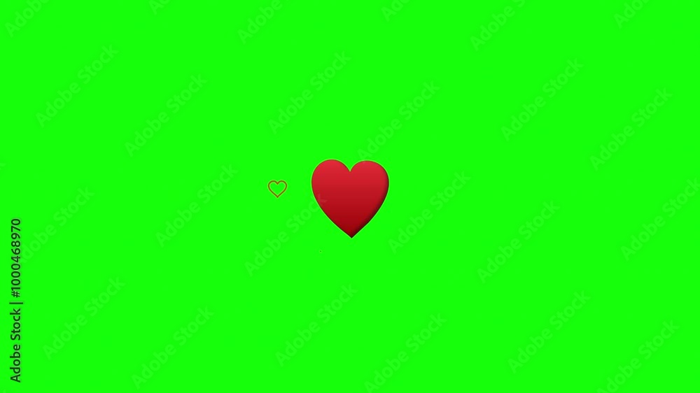 Green Screen Heart Animation, Love or heart animation frame on a green ...