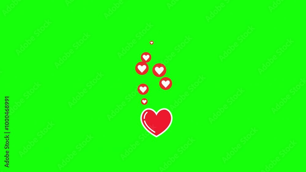 Green Screen Heart Animation, Love or heart animation frame on a green ...