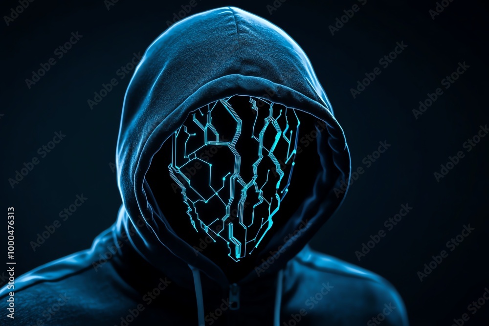 Minimalist hacker avatar silhouette, using abstract, bold lines to ...