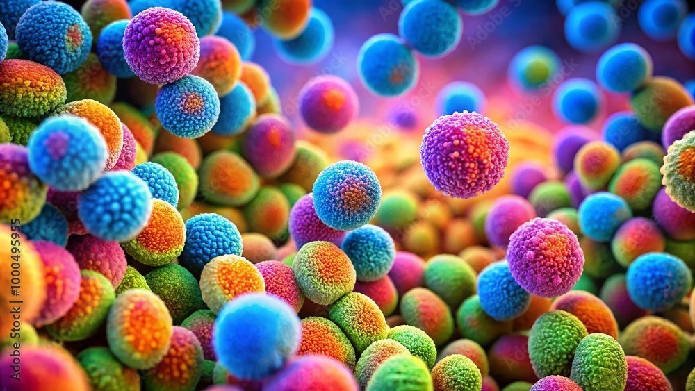 Microscopic View of Staphylococcus Bacteria with Distinctive Clustered ...