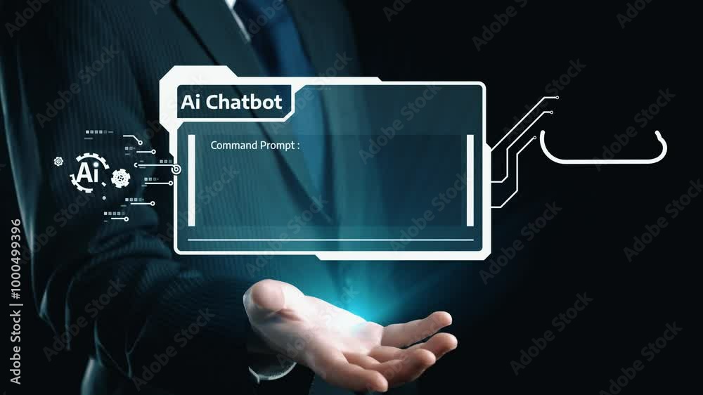 Human interact with AI artificial intelligence virtual assistant ...
