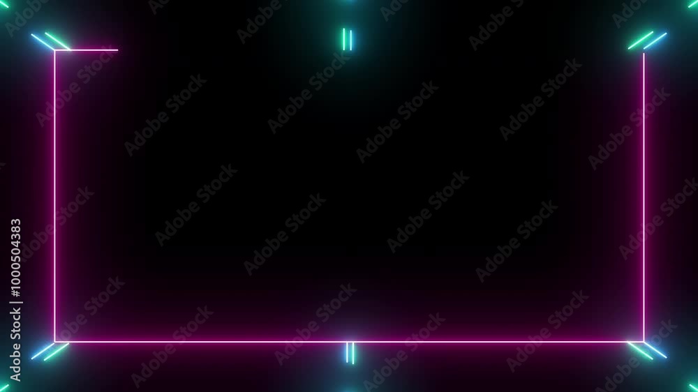 facecam Neon overlay loop. Animated facecam or webcam colorful light ...