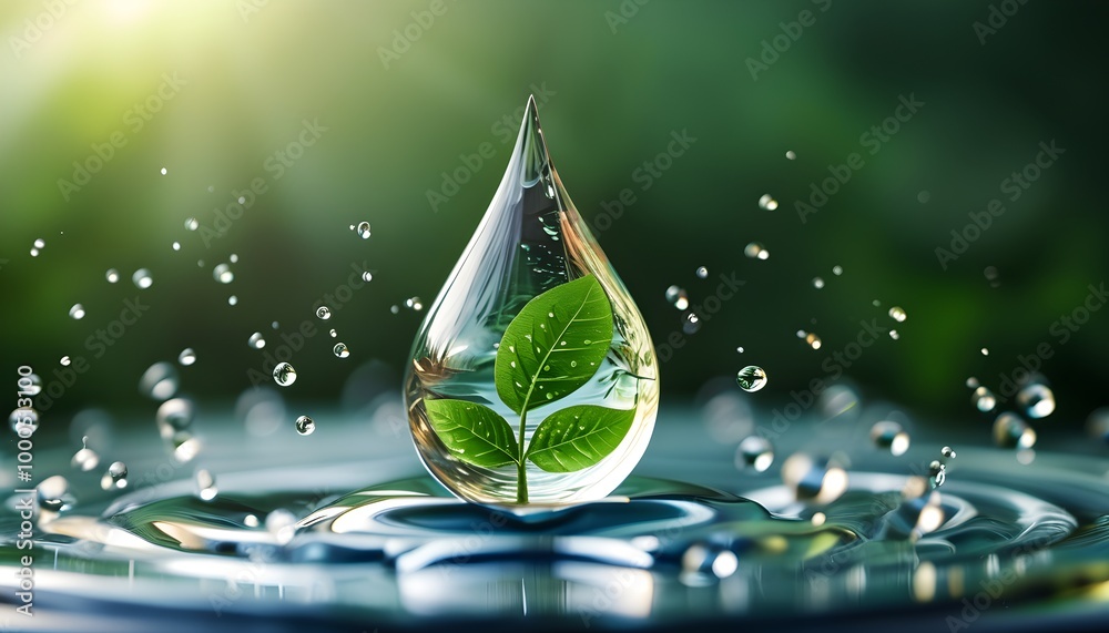 Symbolic water droplet representing conservation and sustainability in ...