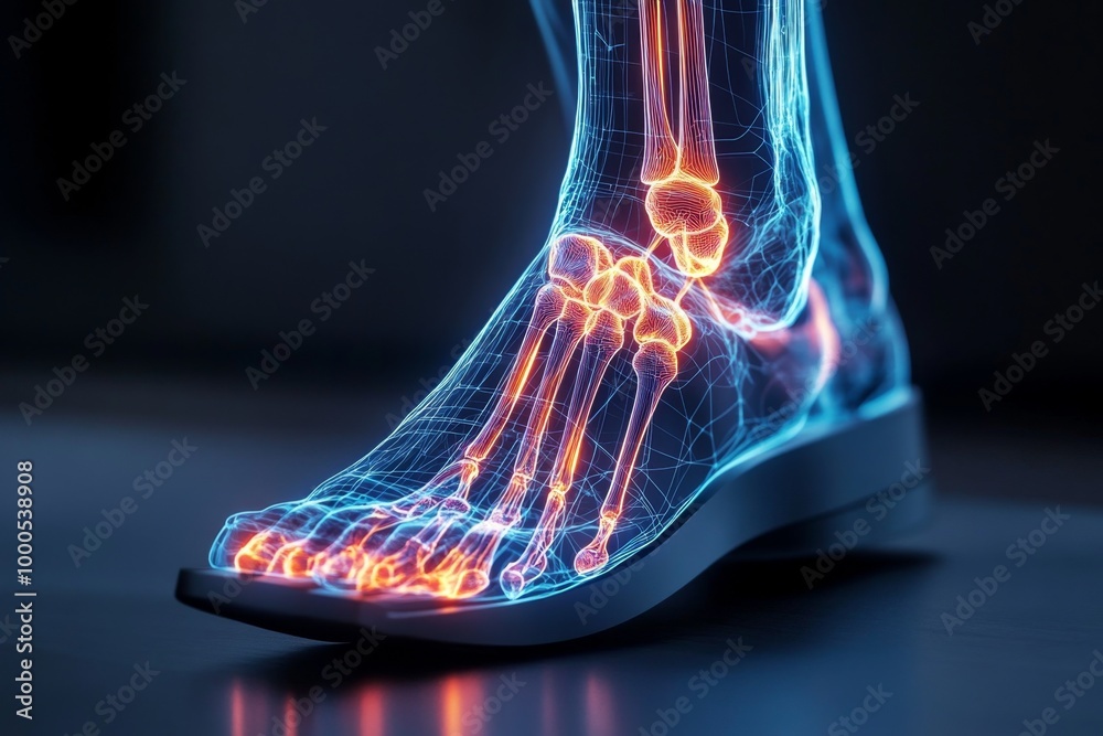 An AI-driven foot analysis system, where advanced technology scans and ...