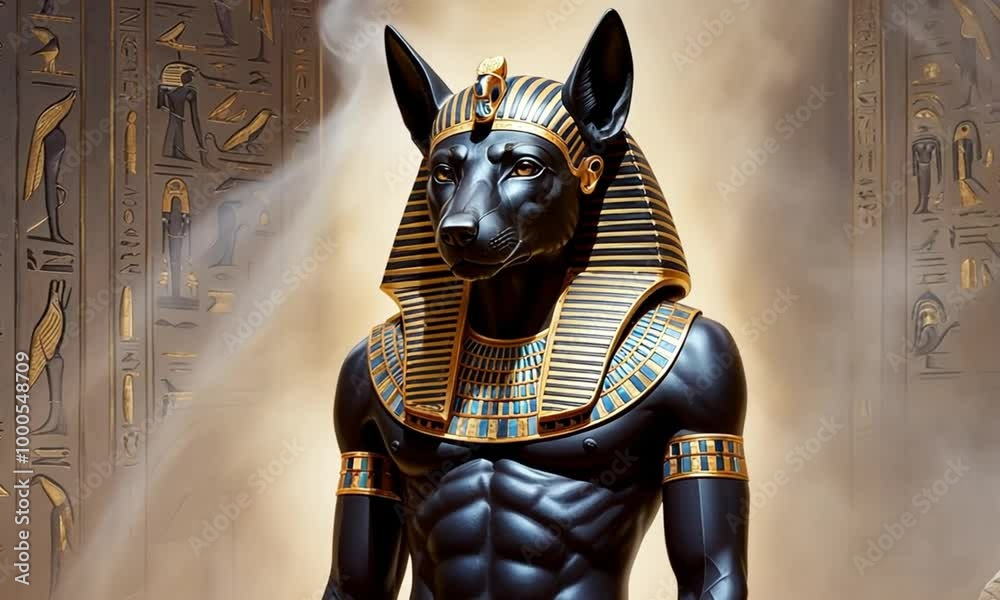 Egyptian god of mummification and the afterlife, depicts him with a ...