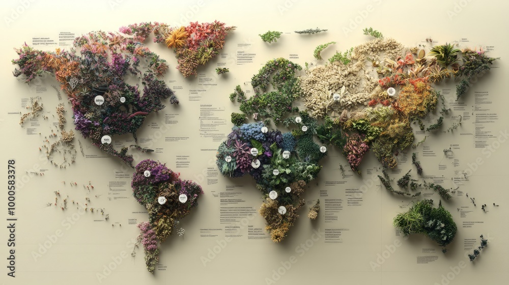 Global Plant Species Distribution Map showcasing biodiversity ...