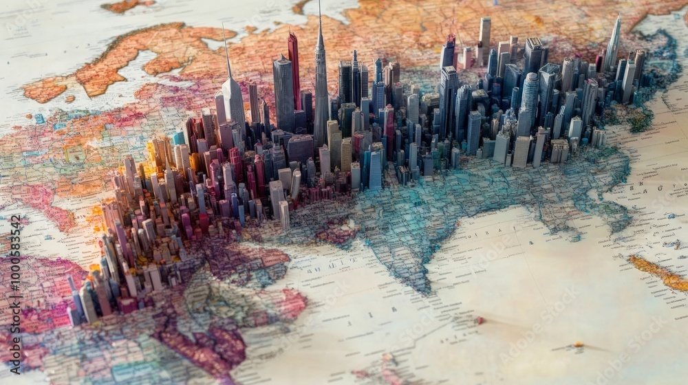 Global Urbanization Map depicting megacity growth, showcasing size ...