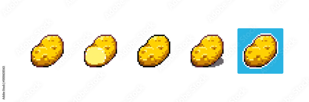 Pixel art Potato. 8bit Game Style Pixelated Potato Vegetable. Detailed ...