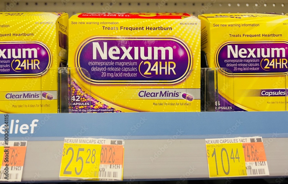 Nexium 24HR medicine to treat gastroesophageal reflux disease made by ...