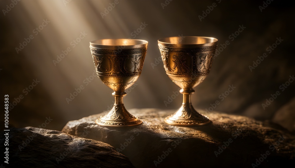 Mythical depiction of the Holy Grail, revered Christian relic ...