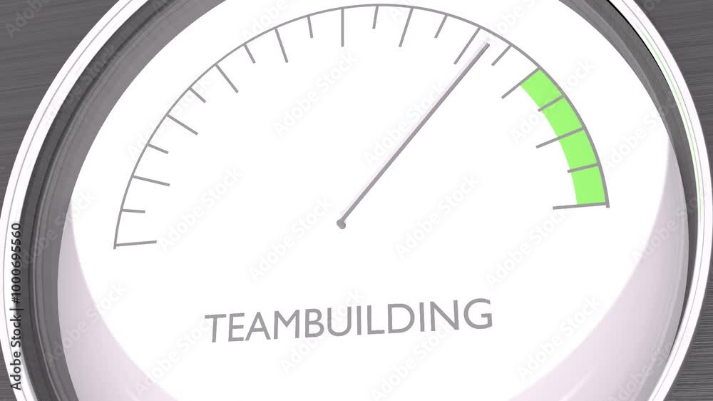 Meter read high level of team building result. Employees work together ...
