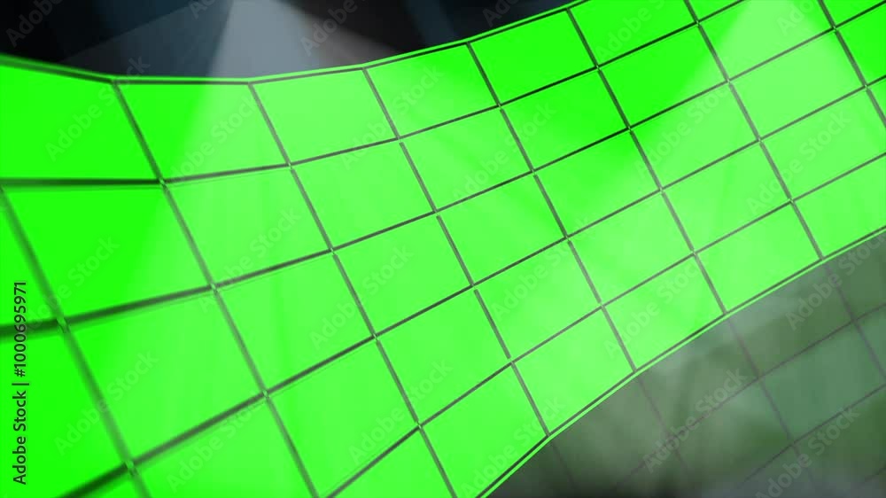 3d render of animated display video wall green screen mockup 4k ...
