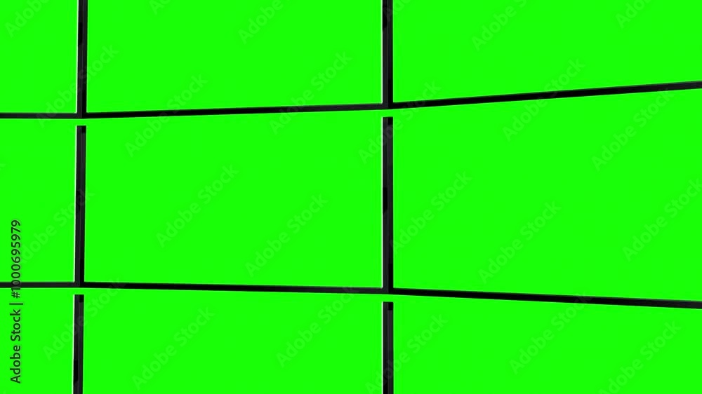 3d render of animated display video wall green screen mockup 4k ...