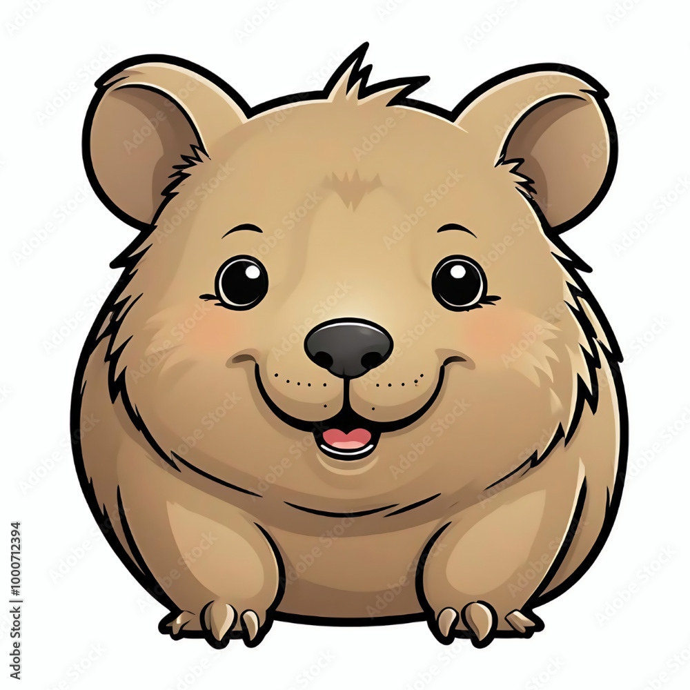 Cute kawaii wombat cartoon illustration, australian animal character ...