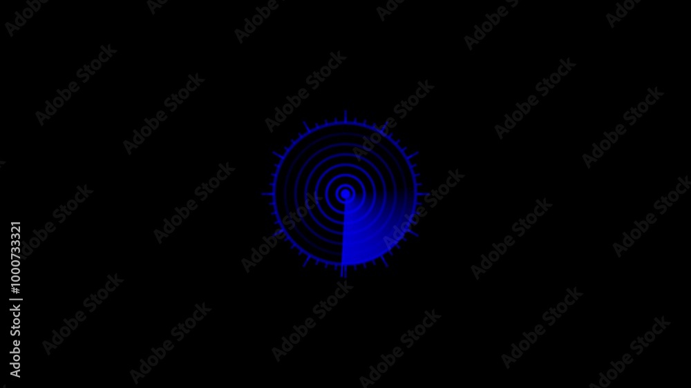 Radar screen animation. Signal transmitted sonar radar. Looped ...