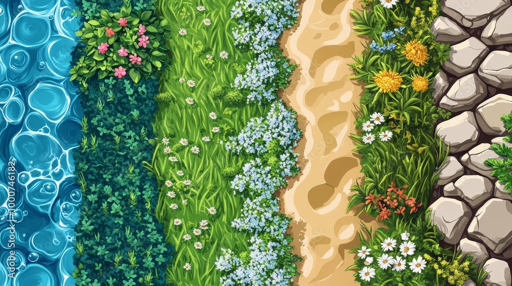 Water-themed game textures featuring various styles and effects, ideal ...