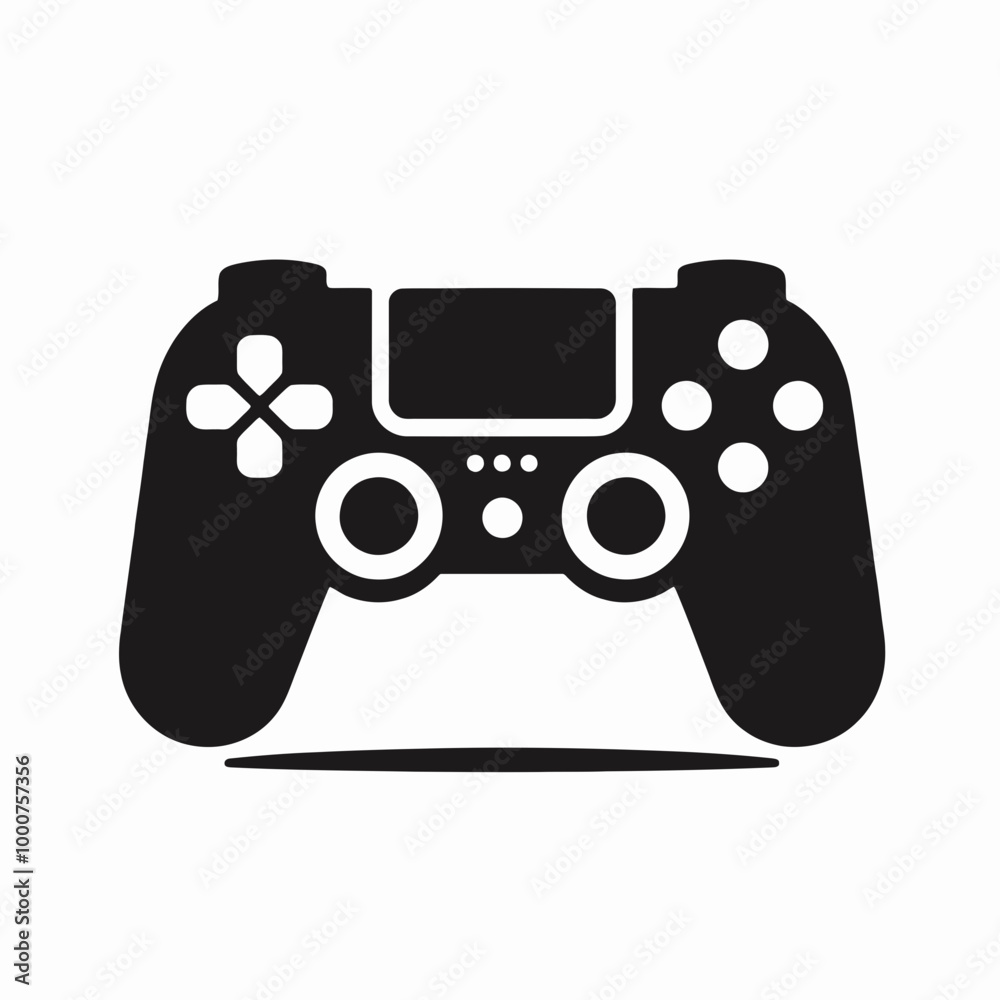 elegant black silhouette style joystick, Gamepad joystick virtual game ...