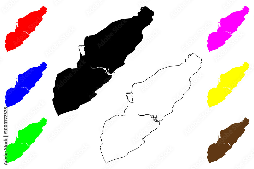 Visakhapatnam City (Republic of India, Andhra Pradesh State) map vector ...