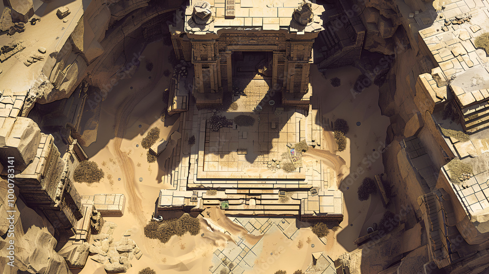 Desert ruins DnD battle Maps for ttrpg Stock Illustration | Adobe Stock