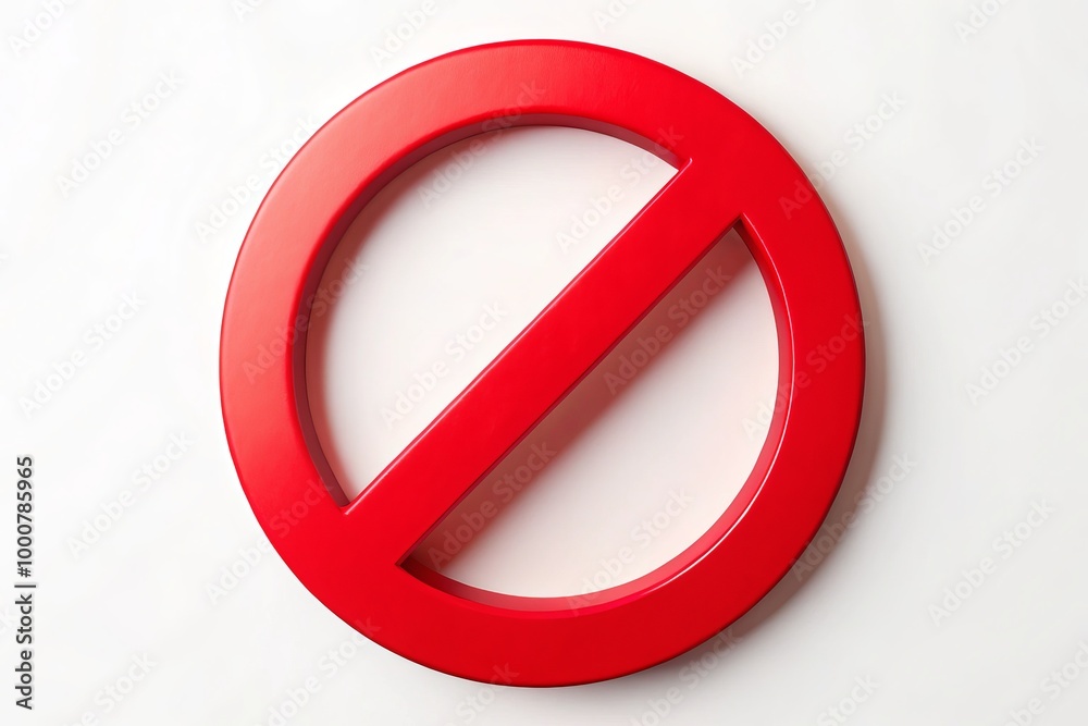 A red circle crossed by a diagonal line represents a prohibition or no ...