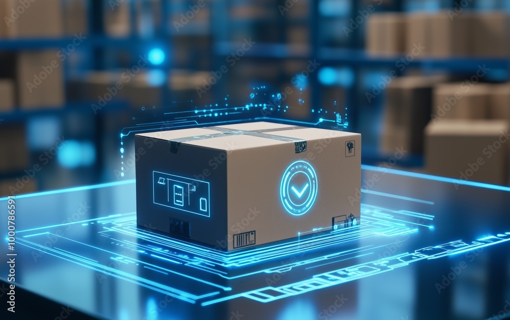 Cardboard box with virtual hologram interface for future of package ...