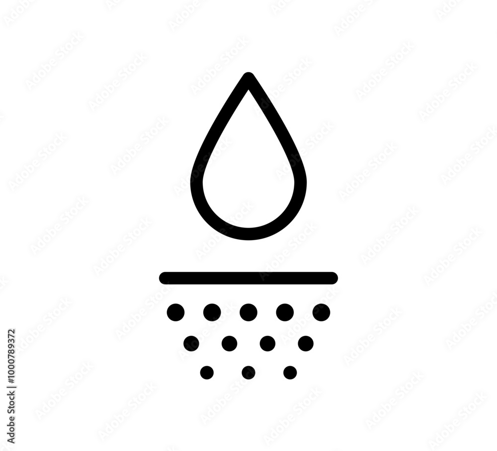 Water absorbent icon. Skin deep hydration symbol. Face care effect ...