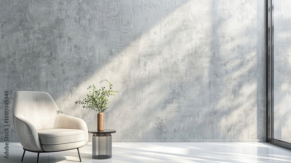 Light silver wallpaper with a faint shadow of abstract shapes creating ...