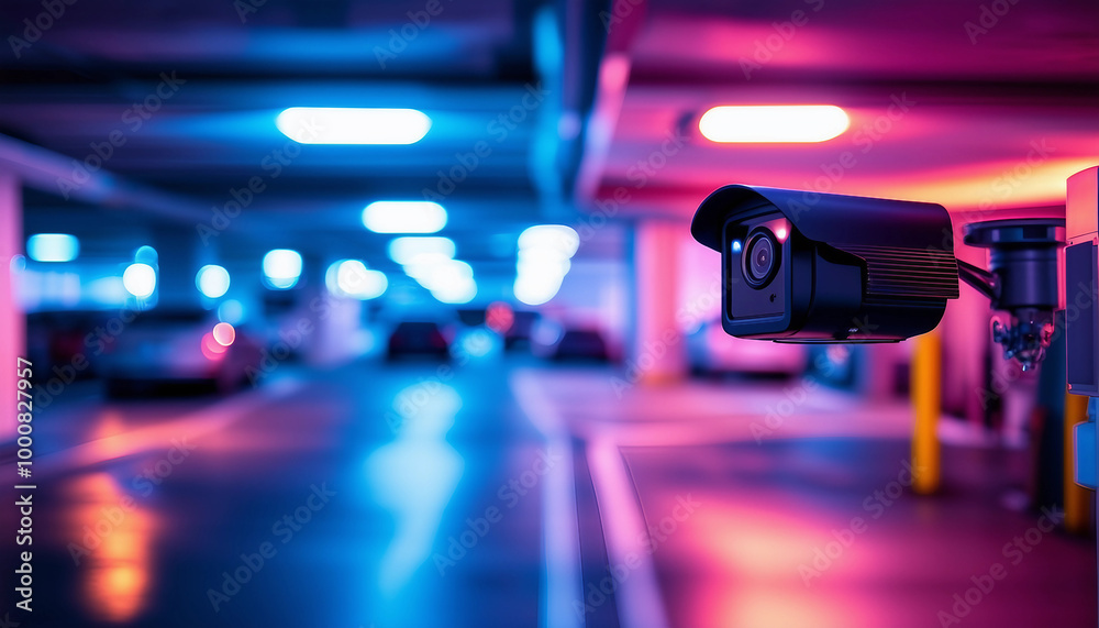 Parking garage security and monitoring with high-tech IP cameras Stock ...