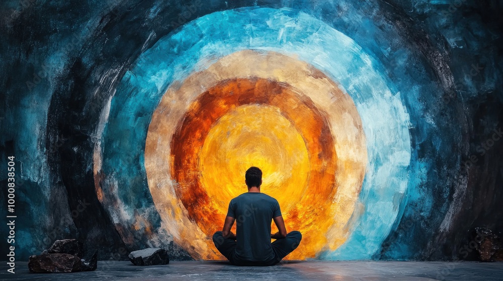 God consciousness radiating through a cosmic meditation, with the ...