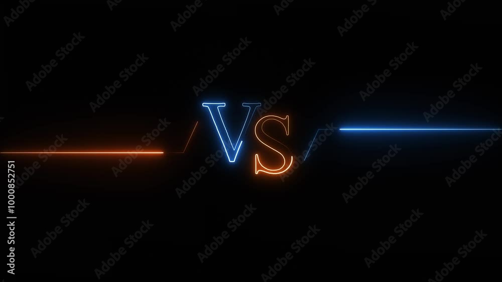 VS versus bars neon animated versus vs bars neon . glowing VS frames ...