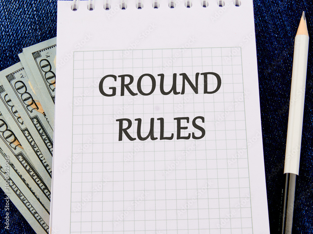 Conceptual ground rules symbol. Copy space. GROUND RULES words written ...