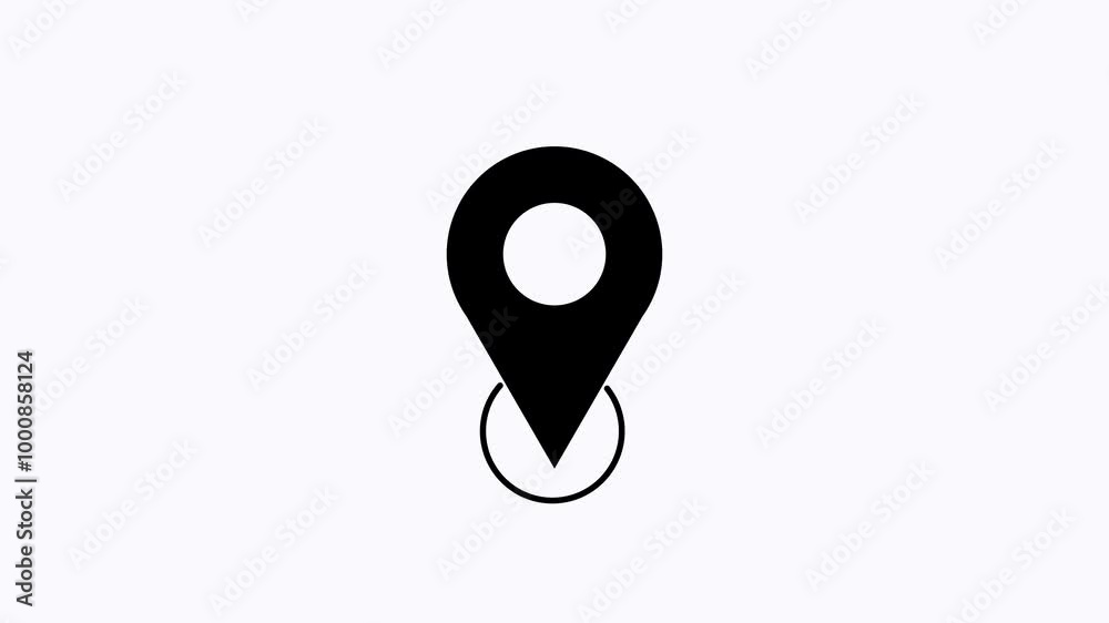 Location indicator and location icon animation. Travel interface ...