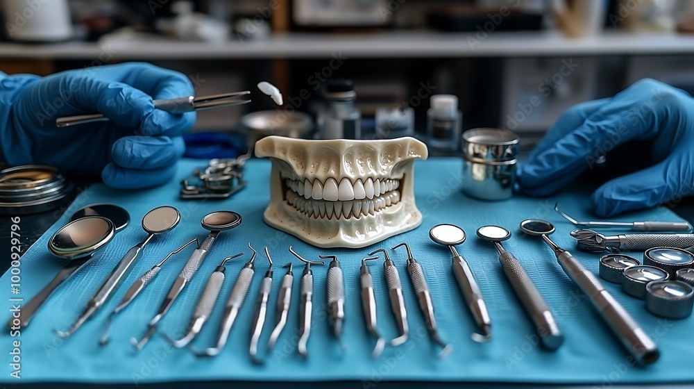 Mastering Oral Health: A Detailed Display of Dental Tools and Equipment ...