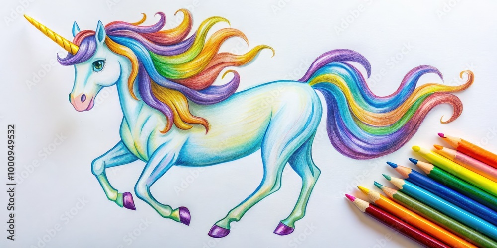 Create a simple unicorn drawing that's perfect for kids' art projects ...