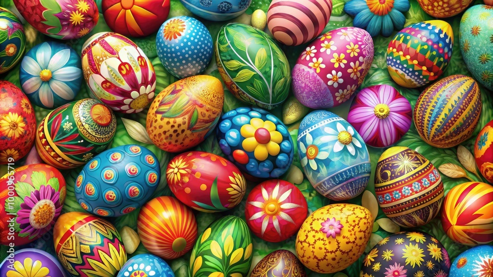 Lively Easter egg patterns create vibrant desktop wallpapers, embodying ...