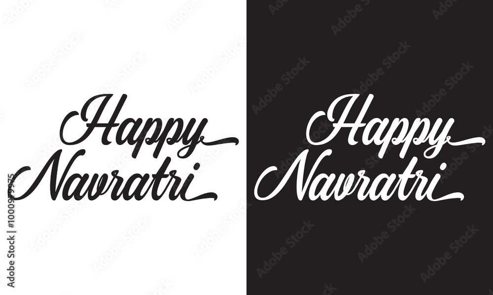 Happy Navratri written in Devanagari Calligraphy . Navratri means Nine ...