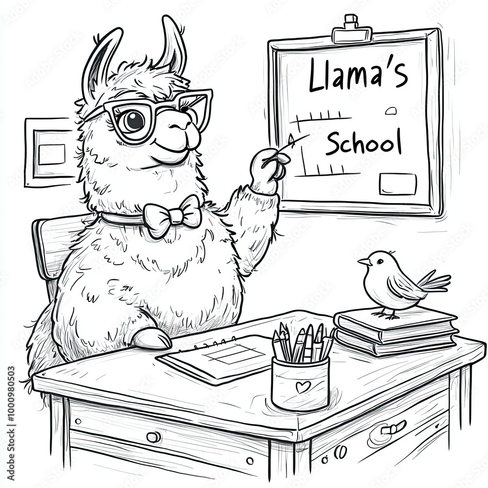 Beautiful Llama Coloring Page, Alpaca Colouring Design for Your ...