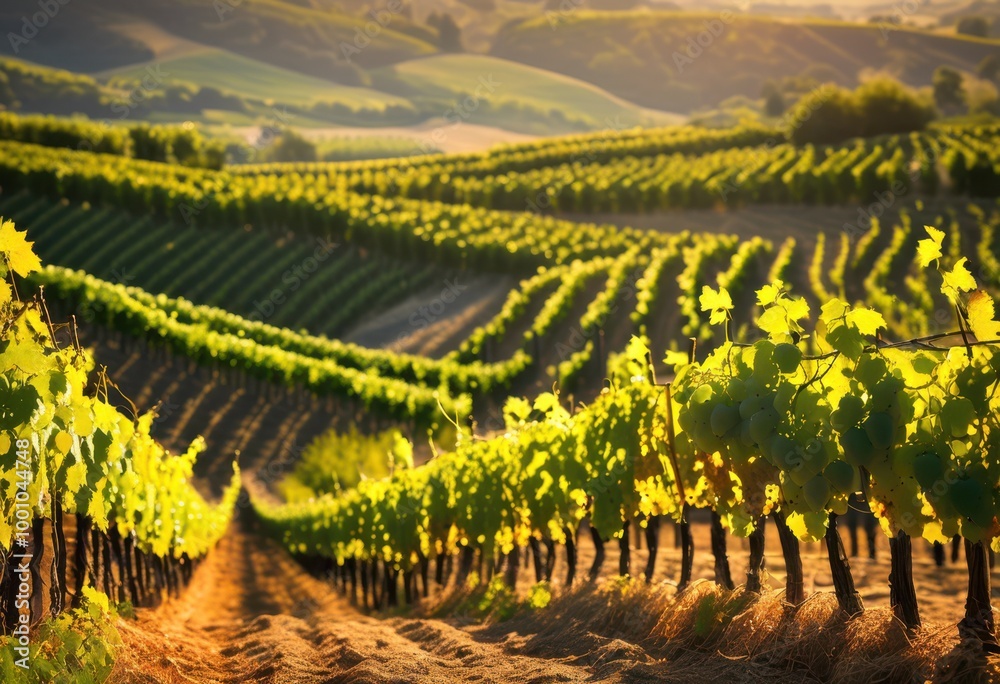 vibrant wine bottles displayed breathtaking vineyard landscape lush ...