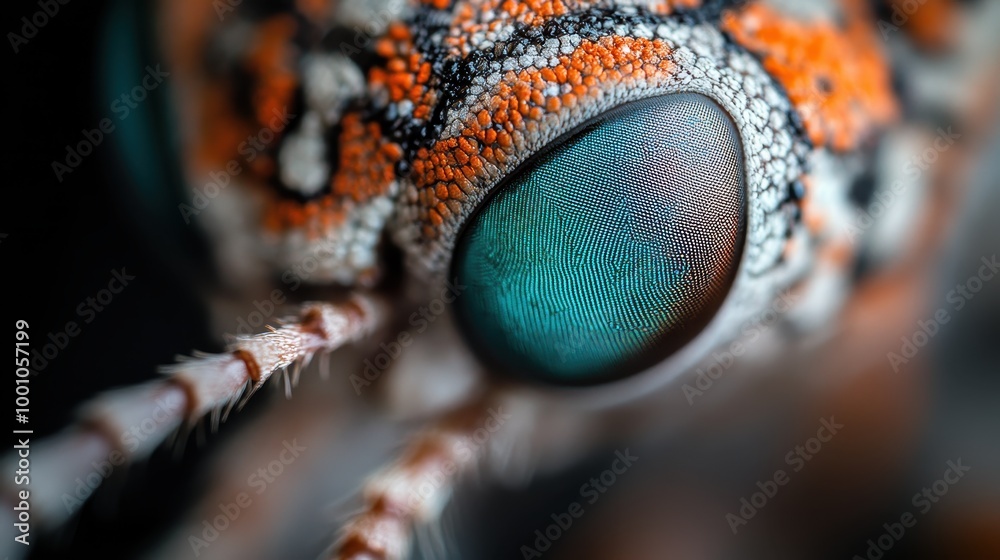 A close-up macro photograph capturing the intricate details and vibrant ...