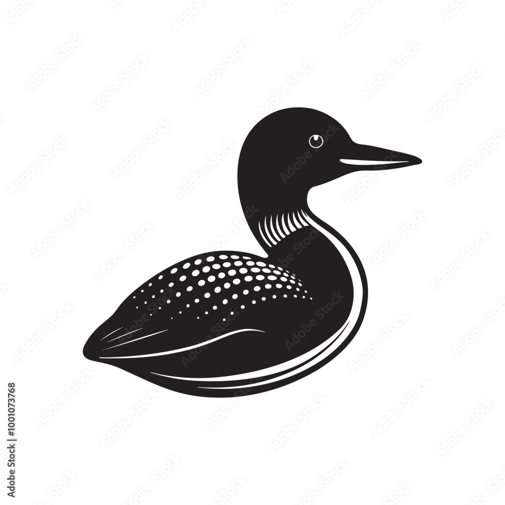 Loon silhouette vector, black and white silhouette, vector and ...