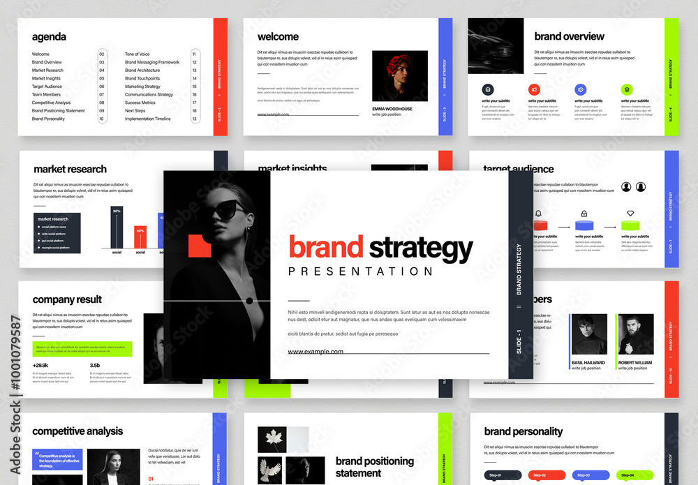 Brand Strategy Presentation Layout Stock Template | Adobe Stock