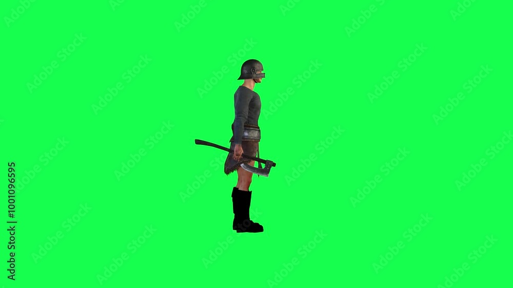 3d people in chroma key background isolated Medieval soldier in war ...