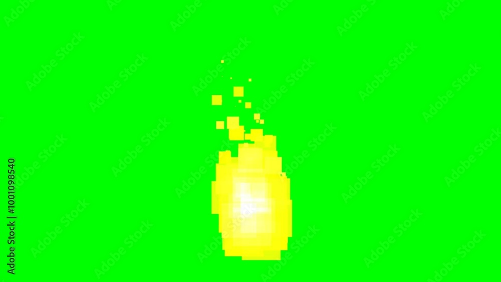 2d animated character of Fire and flames in yellow color and square ...