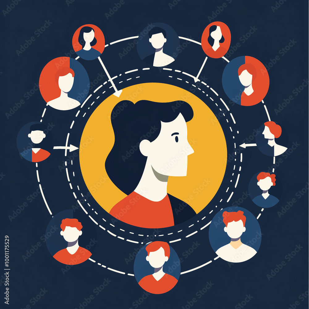 The picture you have shown is a picture showing a network of people ...