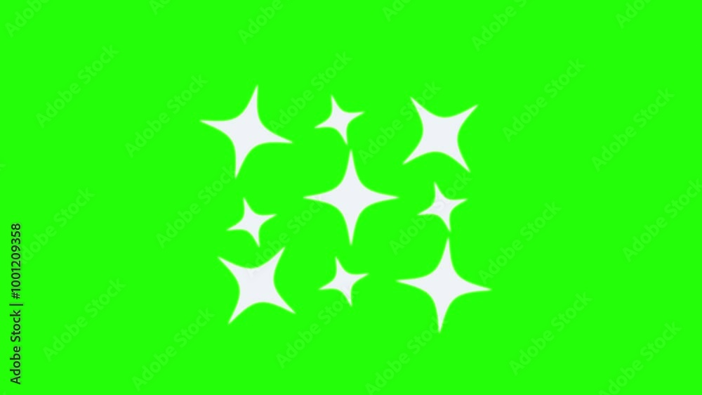 Twinkling stars animation, white cartoon, flat, vector, doodles style stars blinking, glitter on ...