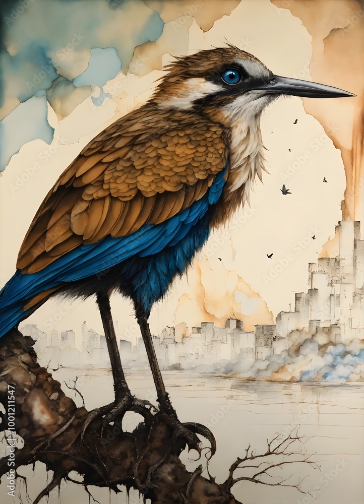 in a photorealistic, low-angle view of a suffering wildlife species in ...